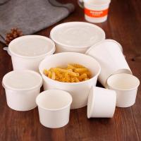 China Custom Disposable Food Grade Ink 850ml Disposable Paper Soup Bowls for sale
