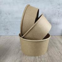 China kraft Paper Bowls Environmentally friendly Brown Take Away 280gsm Disposable Paper Soup Bowls for sale