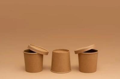 China Custom Disposable Food Grade Ink 850ml Disposable Paper Soup Bowls for sale