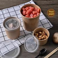 China Custom Print Eco-friendly Disposable Recyclable Paper Container Eco Friendly Fast Food Kraft Disposable Paper Bowl for sale