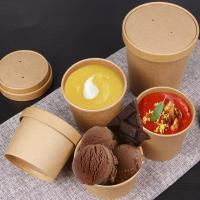 China Custom Print Eco-friendly Disposable Recyclable Paper Container Eco Friendly Fast Food Kraft Disposable Paper Bowl for sale