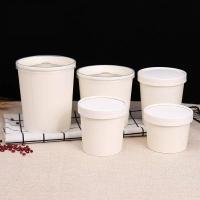 China Cold Liquids Take Away BPA Free Soup Noodle Custom Print Disposable White Paper Bowl for sale