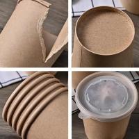 China Desserts PE Coated 30ozDisposable Food Grade Biodegradable Eco Paper Food Container Kraft Soup Bowl for sale