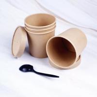 China Eco Friendly Compostable Takeaway 8oz 12oz 16oz 26oz 32oz Biodegradable PLA Kraft Paper Disposable Soup Cup Bowl for sale