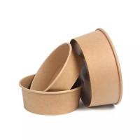 China BPA Free Food Grade 16oz Disposable Paper Salad Bowl Restaurant Packaging Container for sale