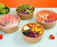 China BPA Free Food Grade 16oz Disposable Paper Salad Bowl Restaurant Packaging Container for sale
