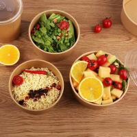 China BPA Free Food Grade 16oz Disposable Paper Salad Bowl Restaurant Packaging Container for sale
