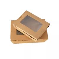 China PE Lined Recycled 30oz Brown Paper Bowls Wholesale Custom Size Accepted Fast Food Kraft Take Away Paper Salad Boxes for sale