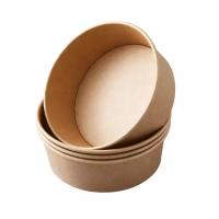 China Biodegradable Paper Bowl Packaging Salad Bowl Grade Paper Round Hot Soup 20 Oz Small Disposable Soup Bowls for sale