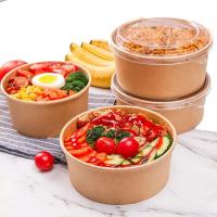 China Biodegradable Paper Bowl Packaging Salad Bowl Grade Paper Round Hot Soup 20 Oz Small Disposable Soup Bowls for sale