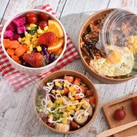 China Take Away Kraft Paper Salad Bowl Food Container Customized Disposable Kraft Paper Bowl for soup for sale