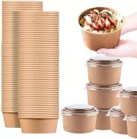China Food Grade Leakproof Customized Take Away Recyclable Grease Resistant 1015ml Kraft Paper Bowl for sale