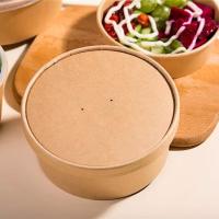 China Waterproof Food Grade Paper Bowl Brown Takeout Ink Biodegradable Disposable Paper Bowl for sale