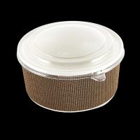 China Factory Wholesale Kraft Paper Ice Cream Cups Disposable Noodle PE Lined 850ml Kraft Paper Salad Bowl for sale