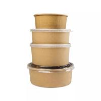 China Disposable Take Away Kraft Brown Non Smell 48oz Disposable Kraft Paper Bowls for sale