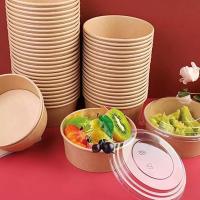 China Disposable Take Away Kraft Brown Non Smell 48oz Disposable Kraft Paper Bowls for sale