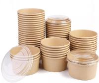 China Disposable Take Away Kraft Brown Non Smell 48oz Disposable Kraft Paper Bowls for sale
