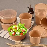 China Packing Eco-Friendly Wholesale Lunch Takeout Disposable Paper Soup Salad Bowl for sale