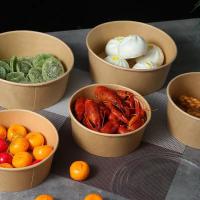 China Packing Eco-Friendly Wholesale Lunch Takeout Disposable Paper Soup Salad Bowl for sale