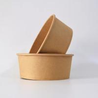 China Soup Brown 16oz Kraft Paper Bowls Custom Recyclable Kraft Paper Salad Bowls for sale