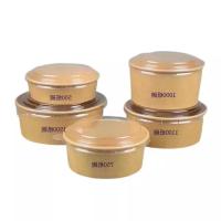 China Top Sale Food Container Kraft Salad Paper Bowl Throwaway Greaseproof Soup 26oz Recyclable Paper Bowls for sale