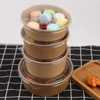 China Beverage Food Catering 28ozWholesale Kraft Paper Bowl Light Food Salad Bowl Thickened Disposable Paper Bowl Round for sale