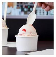 China Customized Cheap Disposable Paper Ice Cream Cup Fruits Take Away Biodegradable 12 Oz Disposable Bowls for sale