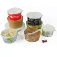China Disposable White kraft Paper Soup Cup Bowl Drink PE Coated Recyclable Biodegradable Paper Bowls for sale