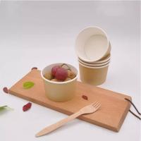 China 32oz Eco Friendly Disposable Kraft Paper Fruit Salad Food Paper Cups Paper Bowls for sale