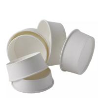 China 30oz Fast Food Storage Disposable Food Lunch Package White Paper Bowl Cup With Plastic Lid for sale
