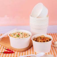 China 24oz White Heavy Duty Containers Food Storage Containers With Vented Lids Paper Bowl for sale