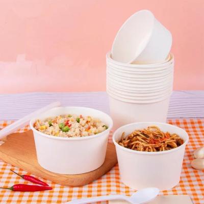 China 24oz White Heavy Duty Containers Food Storage Containers With Vented Lids Paper Bowl for sale