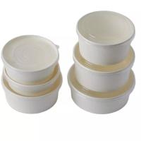 China 24oz White Heavy Duty Containers Food Storage Containers With Vented Lids Paper Bowl for sale