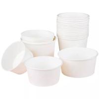 China 24oz White Heavy Duty Containers Food Storage Containers With Vented Lids Paper Bowl for sale