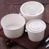 China Custom Printed PE Coated Large Capacity Disposable Soup Bowl White Paper Salad Bowl for sale