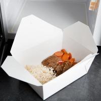 China Rectangle Disposable White Kraft Printing Paper Borad Packaging Stand Up Lunch Box for sale