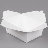 China Rectangle Disposable White Kraft Printing Paper Borad Packaging Stand Up Lunch Box for sale