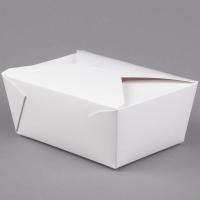 China Rectangle Disposable White Kraft Printing Paper Borad Packaging Stand Up Lunch Box for sale