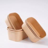 China Biodegradable Food Containers Lunch Box Rectangular Rectangle White Disposable Kraft Paper Bowl for sale