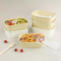 China 26oz Custom Eco-friendly Disposable Take Away Rectangle Kraft Paper Food Packing Bowl for sale