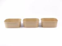 China Custom Printing Disposable Kraft Paper Bowl Square With Plastic Lid Take Away Food Packing Container On Sale for sale