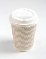 China Offset Printing Disposable Ripple Walled Hot Cups Hot Coffee Tea Drinks Paper Cup Coffee Cup With Lid for sale