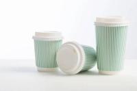China Offset Printing Disposable Ripple Walled Hot Cups Hot Coffee Tea Drinks Paper Cup Coffee Cup With Lid for sale