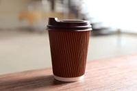 China Offset Printing Disposable Ripple Walled Hot Cups Hot Coffee Tea Drinks Paper Cup Coffee Cup With Lid for sale
