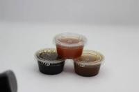 China Clear Black PP Clear Plastic Sauce Cups Sauce Container Portion Cups for sale