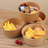 China Custom Shaped Biodegradable 30oz Disposable Kraft Paper Sugarcane Bagasse Fruit Paper Salad Packing Bowl With Lid for sale