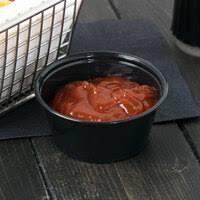 China PP Clear Black Disposable Sauce Cup Plastic Food Sauce Container With Lid for sale