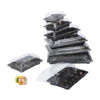 China Clear Plastic Blister Thermoforming Rectangular Sushi Box Container Custom Food Grade for sale