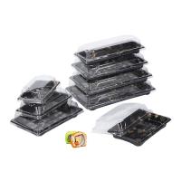 China Clear Plastic Blister Thermoforming Rectangular Sushi Box Container Custom Food Grade for sale