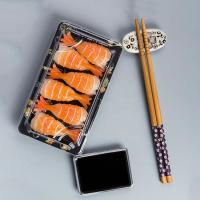 China Clear Plastic Blister Thermoforming Rectangular Sushi Box Container Custom Food Grade for sale